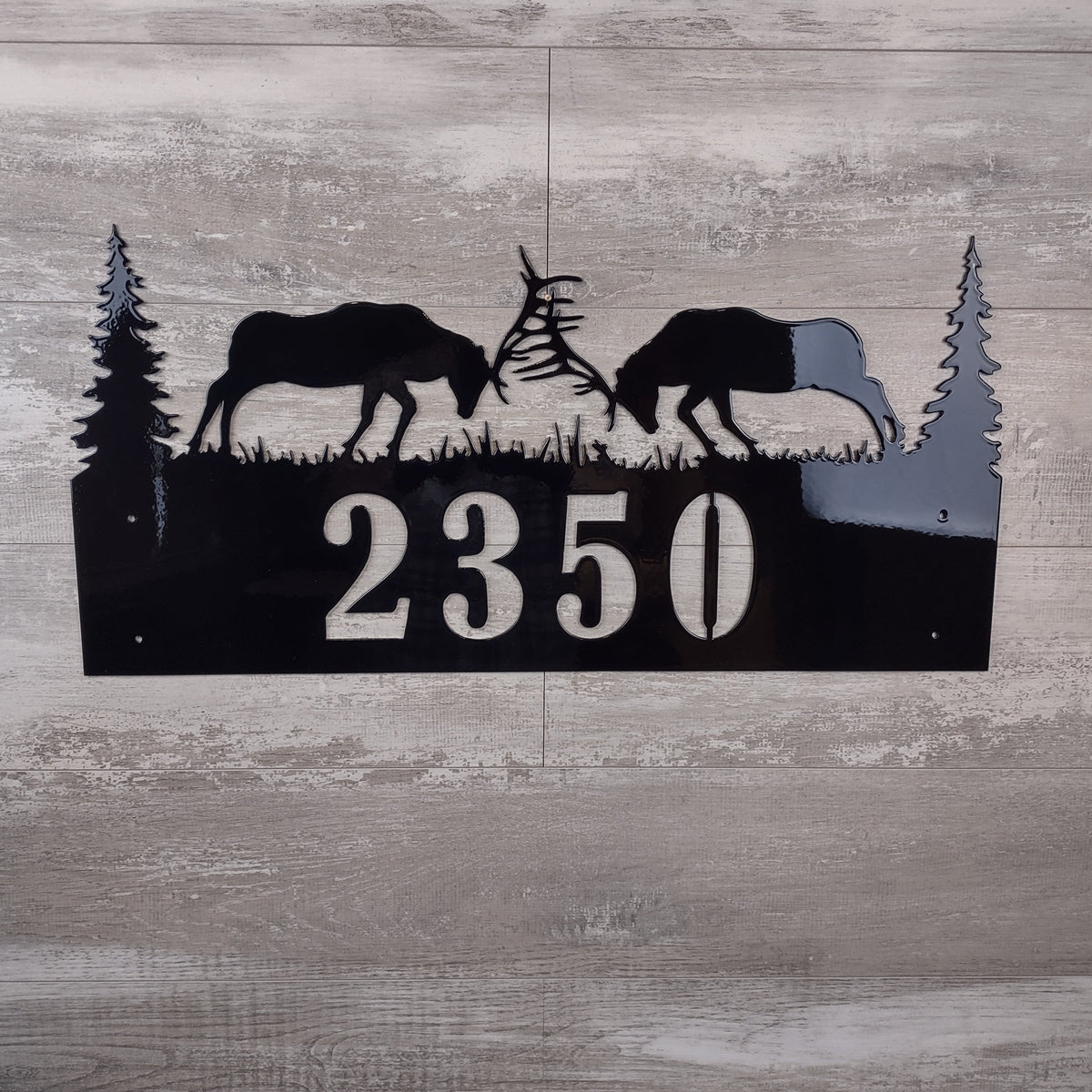 Bull Elk Metal Address Sign - 1-Line House Address Sign – Tinkerin ...