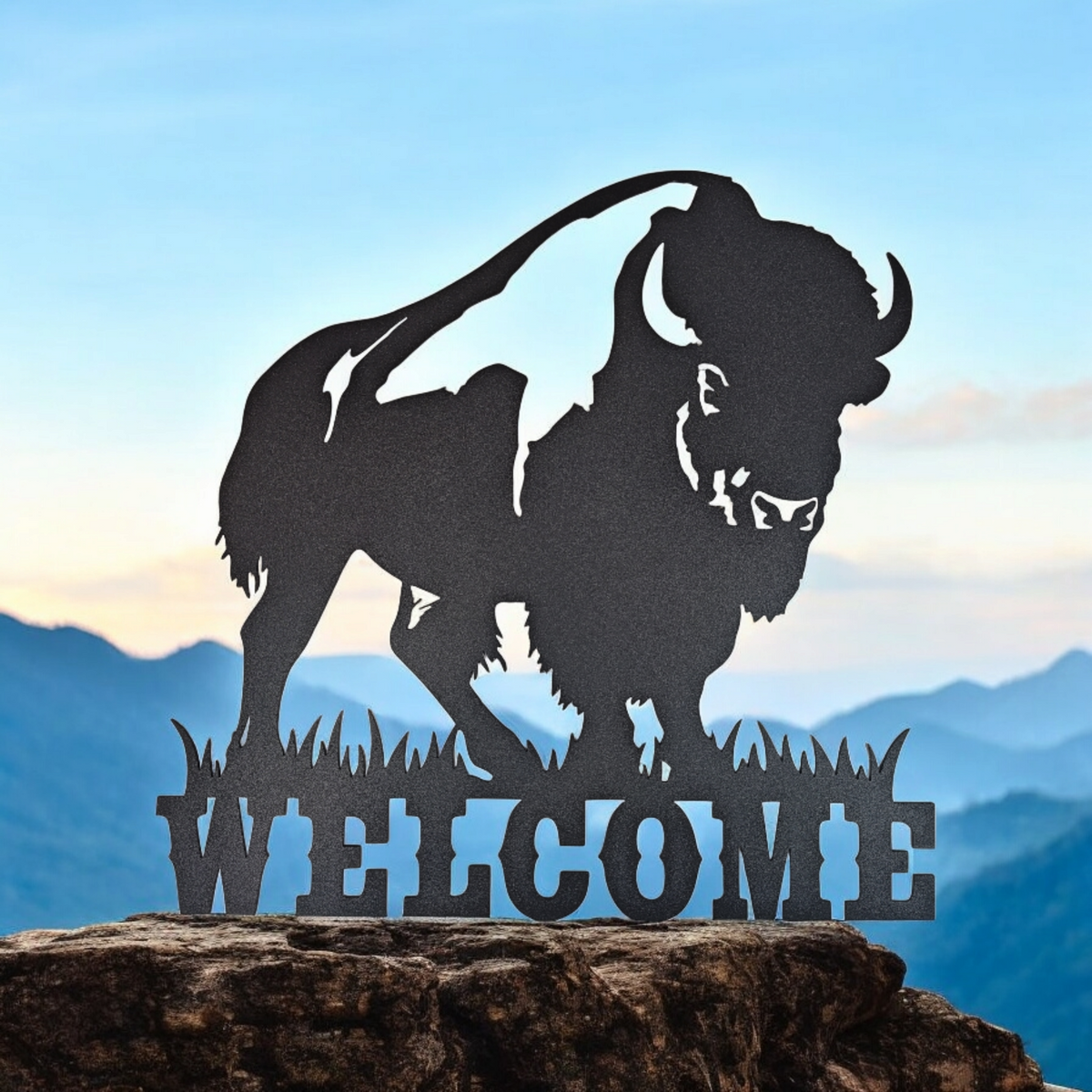 Buffalo Welcome Sign - Metal Welcome Sign – Tinkerin Metal Art