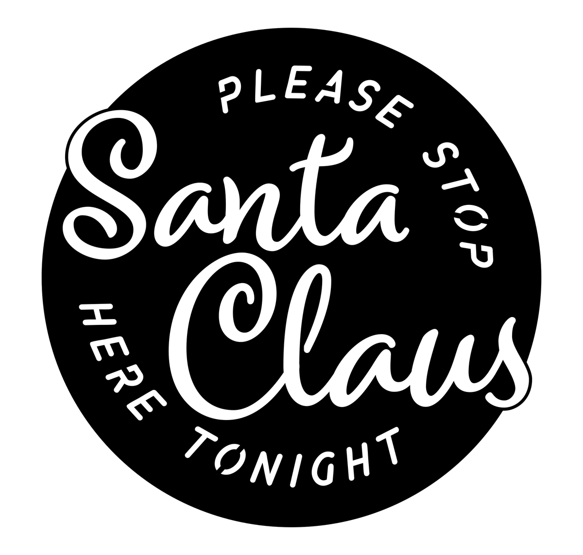 Santa Please Stop Here Metal Christmas Sign – Tinkerin Metal Art