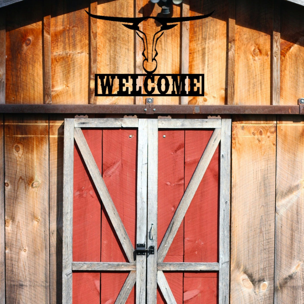Longhorn Bull Skull Welcome Sign - Front Door Home Sign – Tinkerin ...